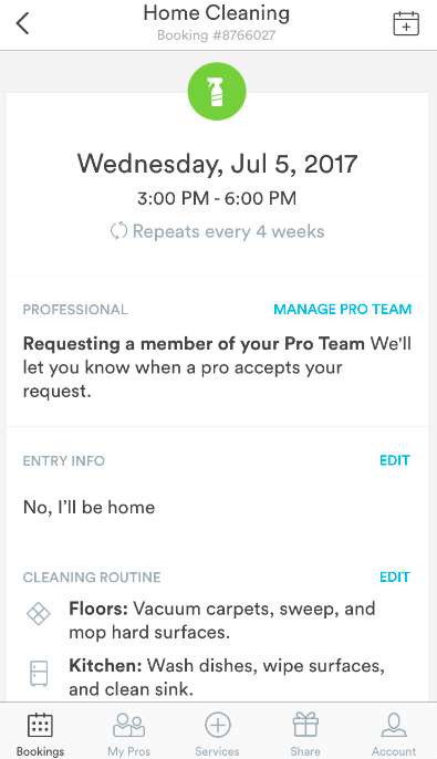 Reschedule a booking