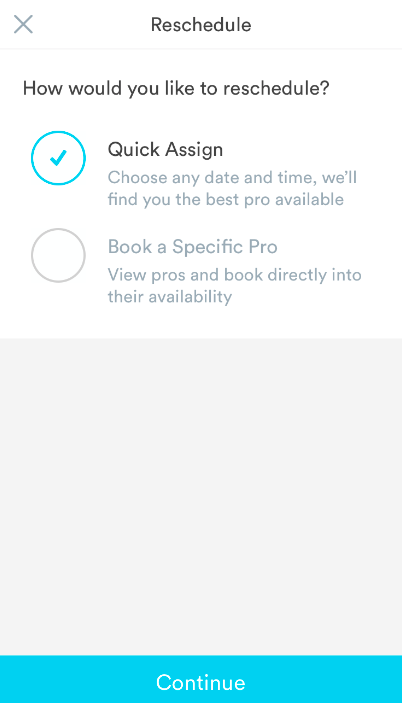 Reschedule a booking
